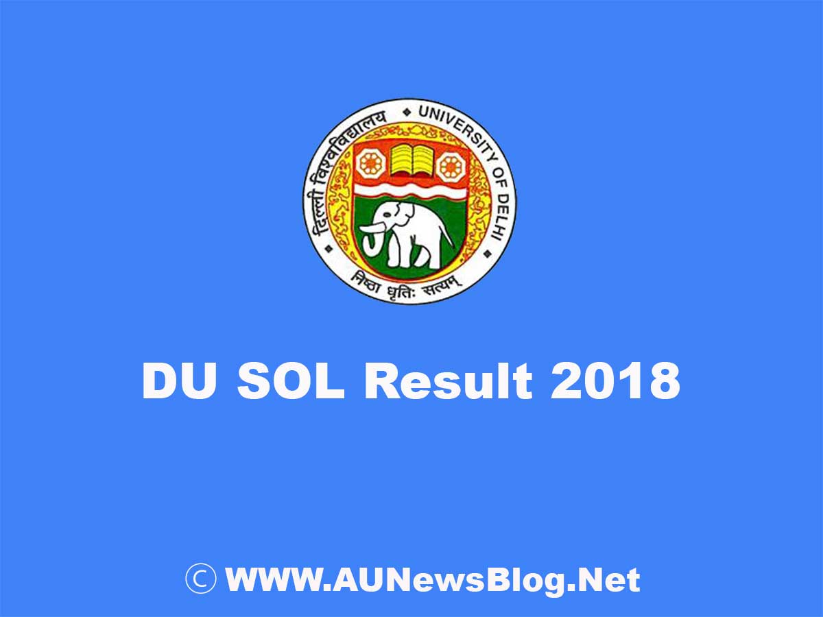 DU SOL Result 2018 published at sol.du.ac.in