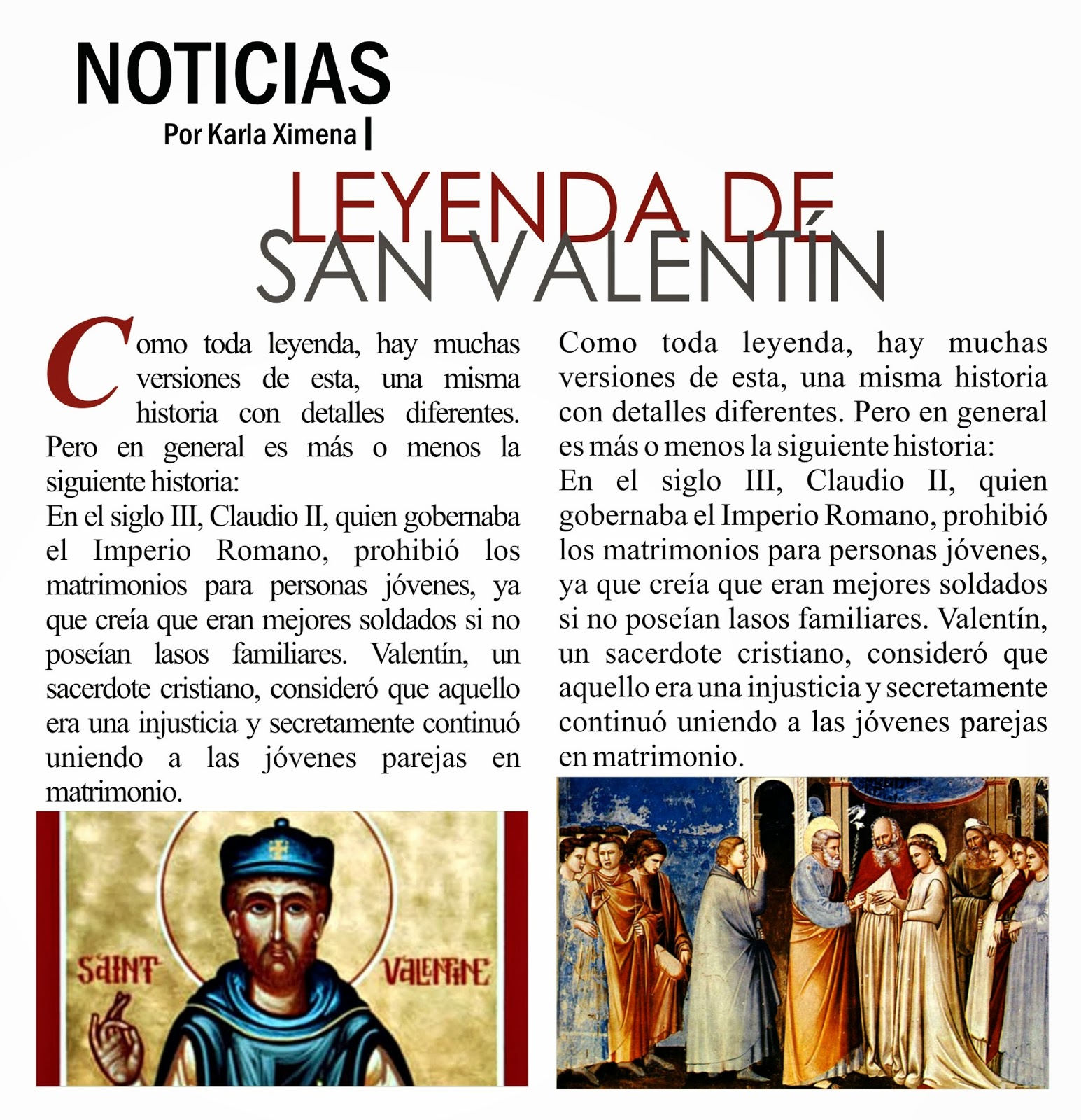 EmBLOGrium revista 2015: Leyenda de San Valentín