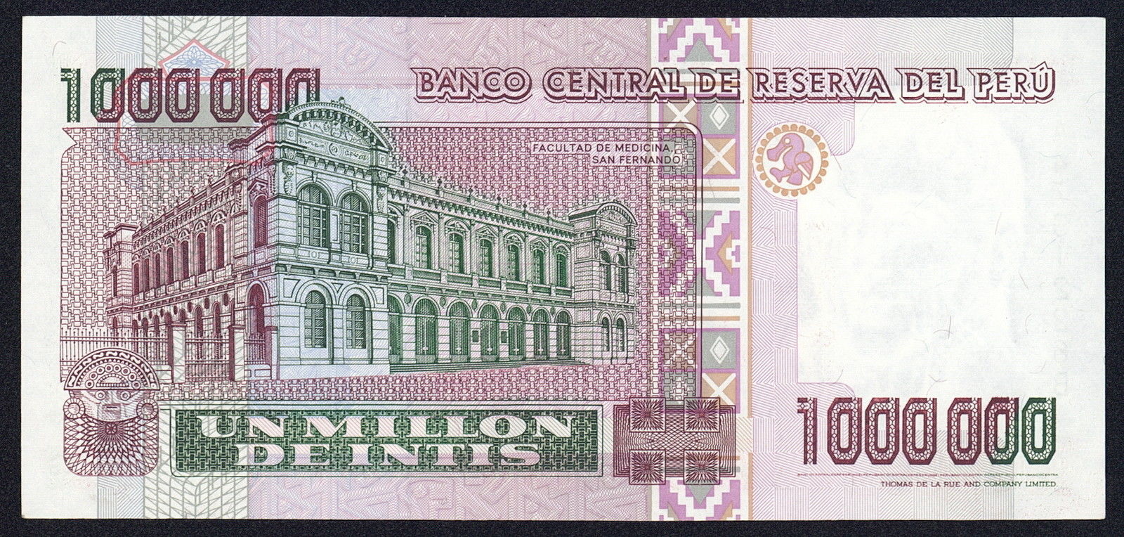 Peru 1000000 Intis banknote 1990 Hipolito Unanue|World Banknotes ...