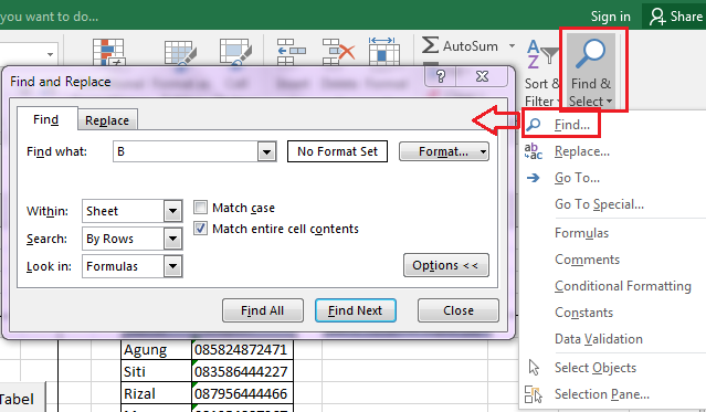 METODE FIND() VBA MACRO EXCEL UNTUK MULTIPLE PENCARIAN PADA RANGE EXCEL - AGUNG TUTORIAL
