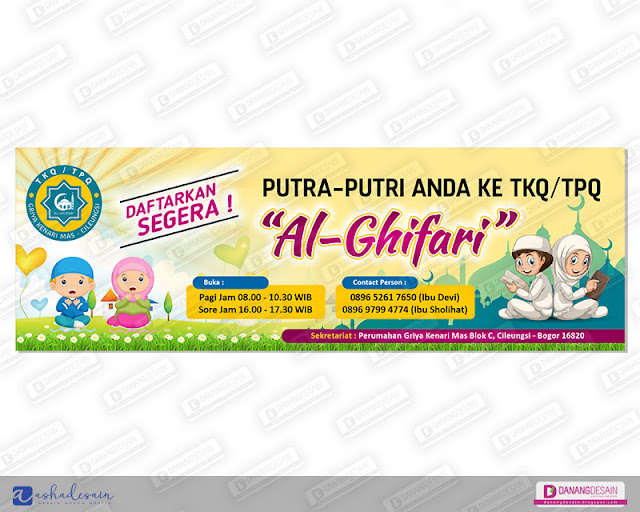 Contoh Desain Spanduk Banner TKQ dan TPQ - Contoh Desain Banner Spanduk