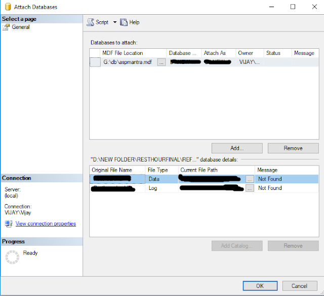 Sql Server Create Database From Mdf And Ldf File Aspmantra Asp 7411