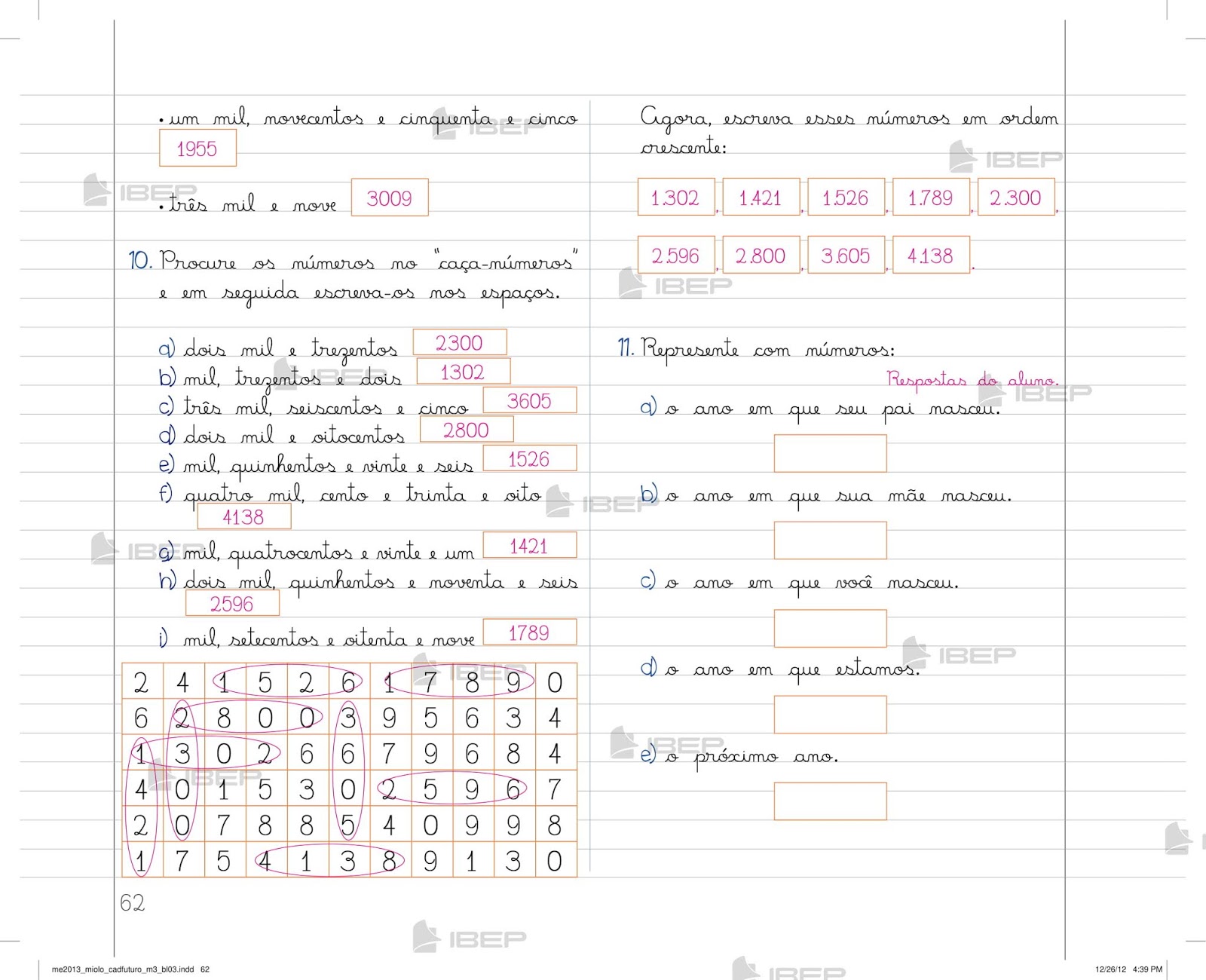 CADERNO DO FUTURO 3 ANO MATEMÁTICA PROFESSOR. - Aprender e Brincar