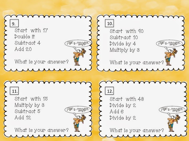 Classroom Freebies Too: Mental Math Thinkers!