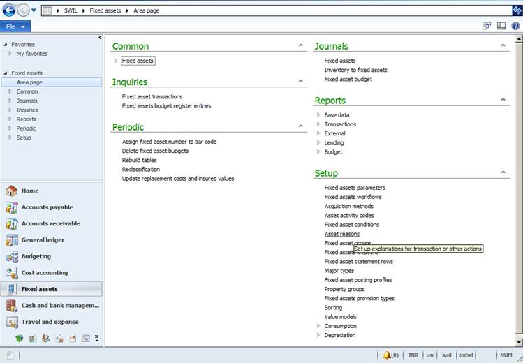 MS Dynamics Ax 2012: Financial Reason Codes, Setup in MS Dynamics Ax 2012