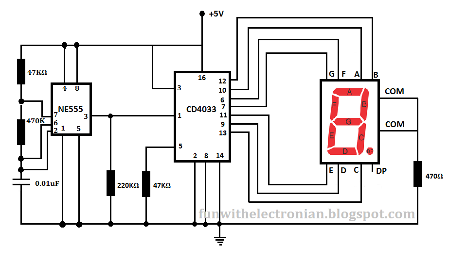 Fun With Electron!cs: 7 SEGMENT DISPLAY COUNTER CIRCUT