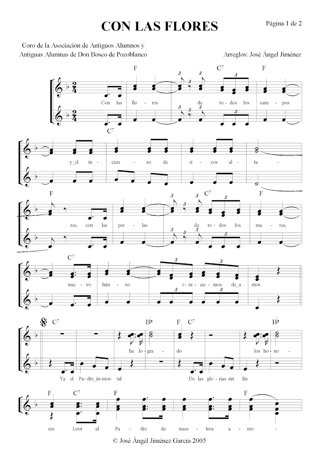 Con las flores | Coro de la Asociación de Antiguos Alumnos y Antiguas ...