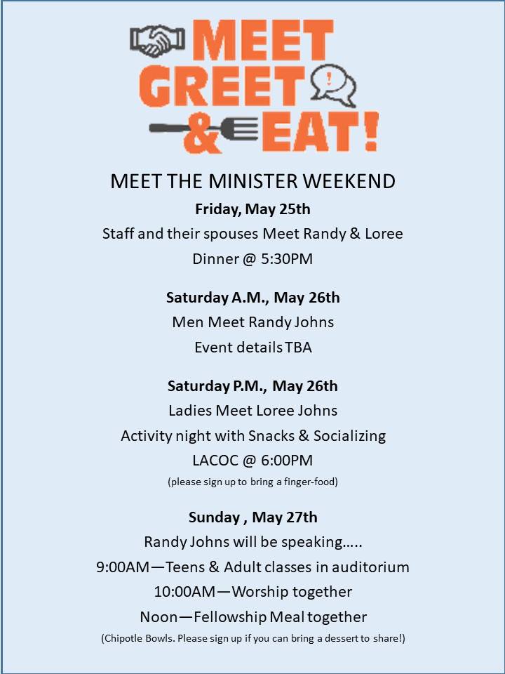 Lamar Avenue Church of Christ Prayer Requests: Meet, Greet & Eat