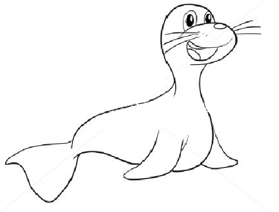 Foca - Planse de colorat / Animale polare :: Fise de lucru - gradinita ...