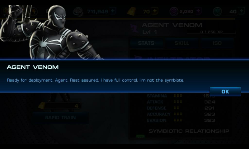 The Venom Site: agent venom in mobile avengers alliance game