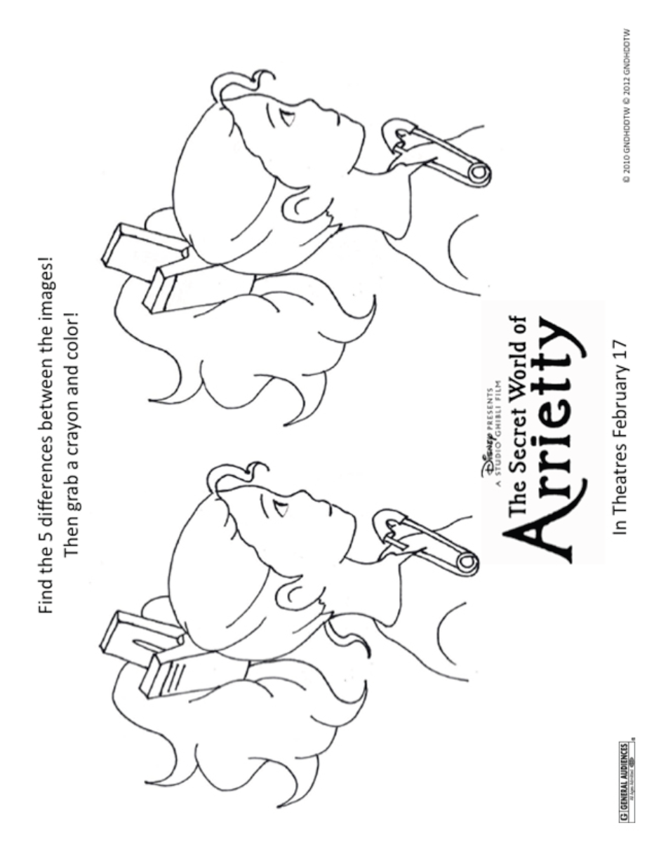 Arrietty Coloring Pages Coloring Pages