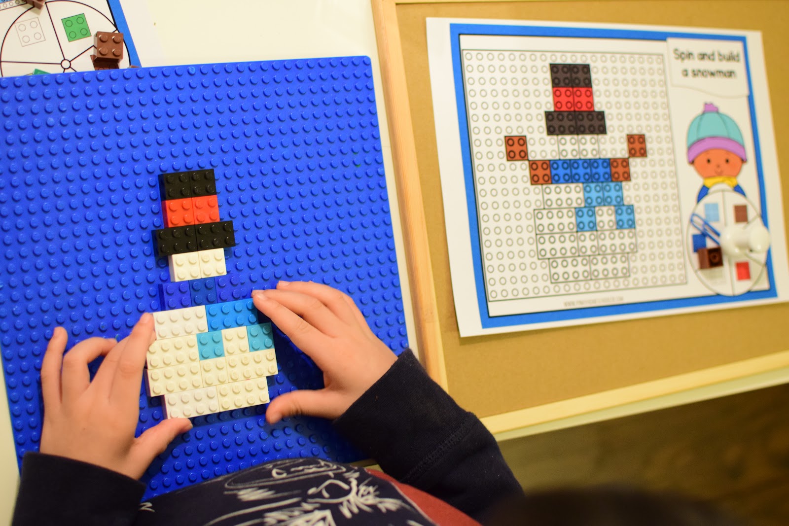 Winter Building Blocks Spin and Build | The Pinay Homeschooler