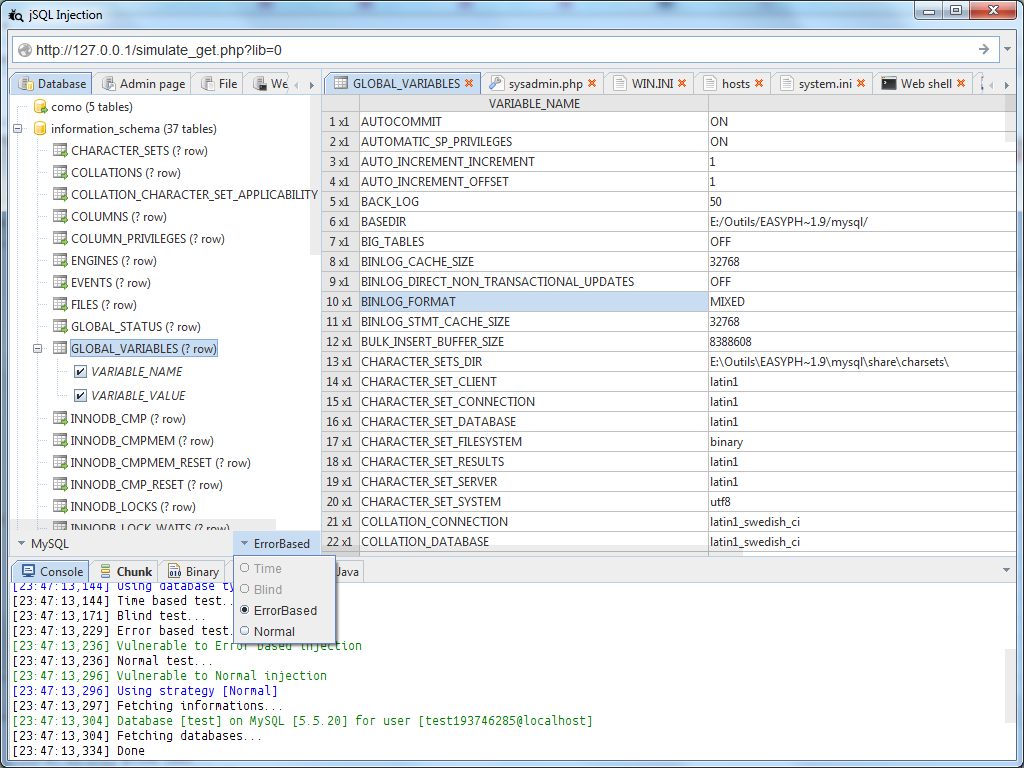 Jsql Injection V0 77 Java Application For Automatic Sql Database