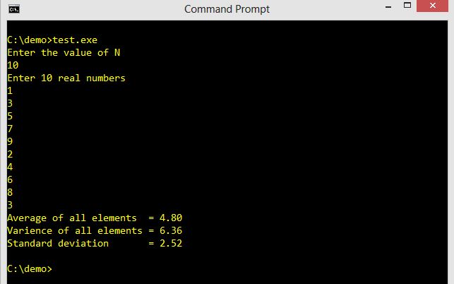 C Program To Find Variance Mean Standard Deviation C Programs C Programming Examples Learn