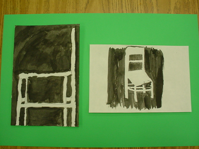 Mrs. Knight's Smartest Artists: pen & ink chair drawings, 5th grade