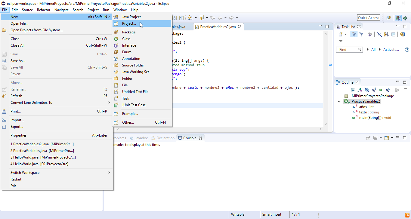 DESENLACE VIRTUAL: JAVA Crear primer proyecto en eclipse