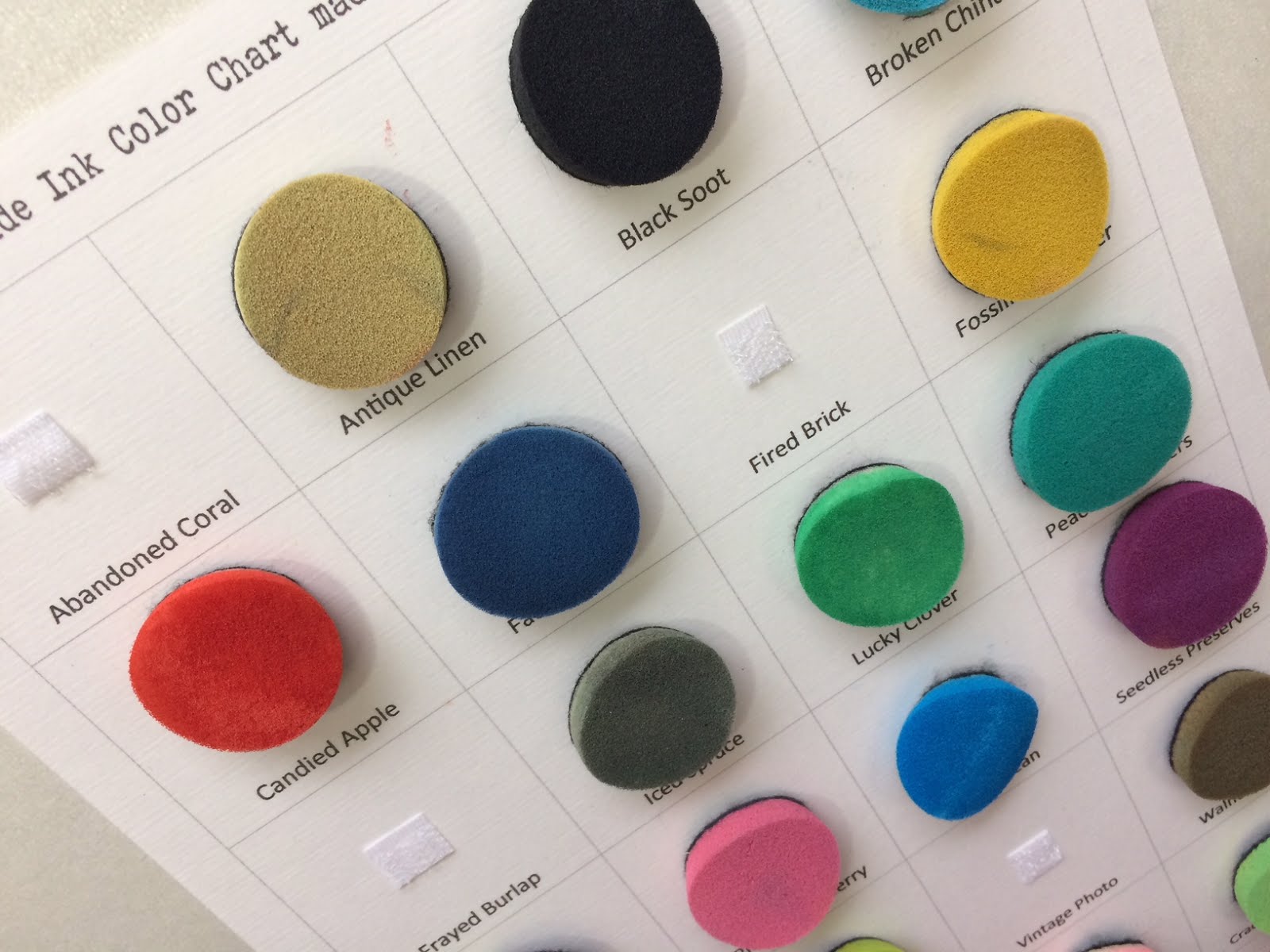 Distress Oxide Ink Colour Chart 1-24 - Gerry's Craft Room