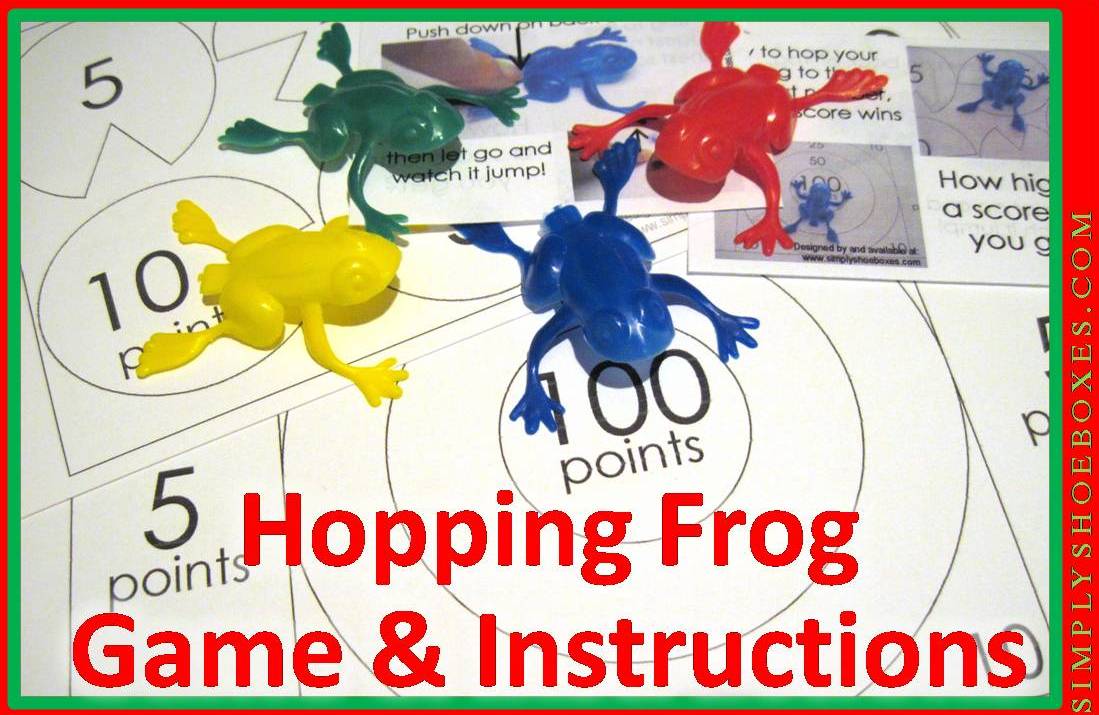 Simply Shoeboxes: Hopping Frog Game Printable for OCC Shoeboxes