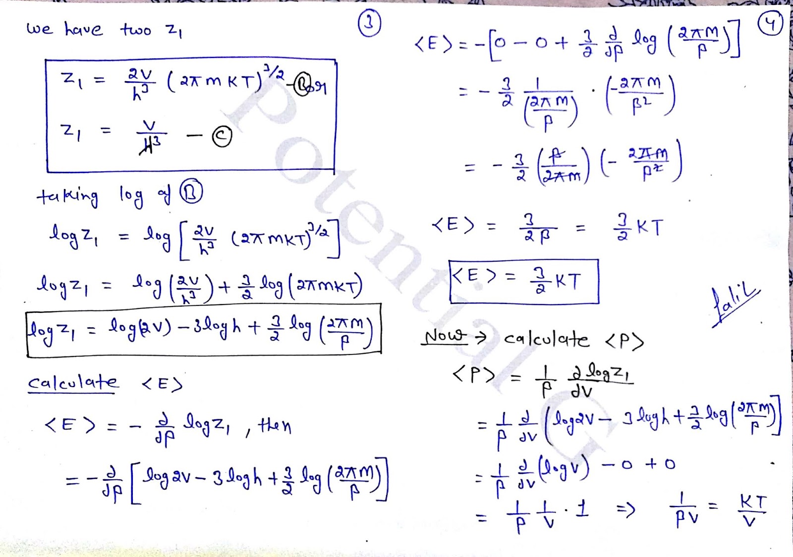Partition Function For Ideal Monoatomic Gas in Three Dimension ...