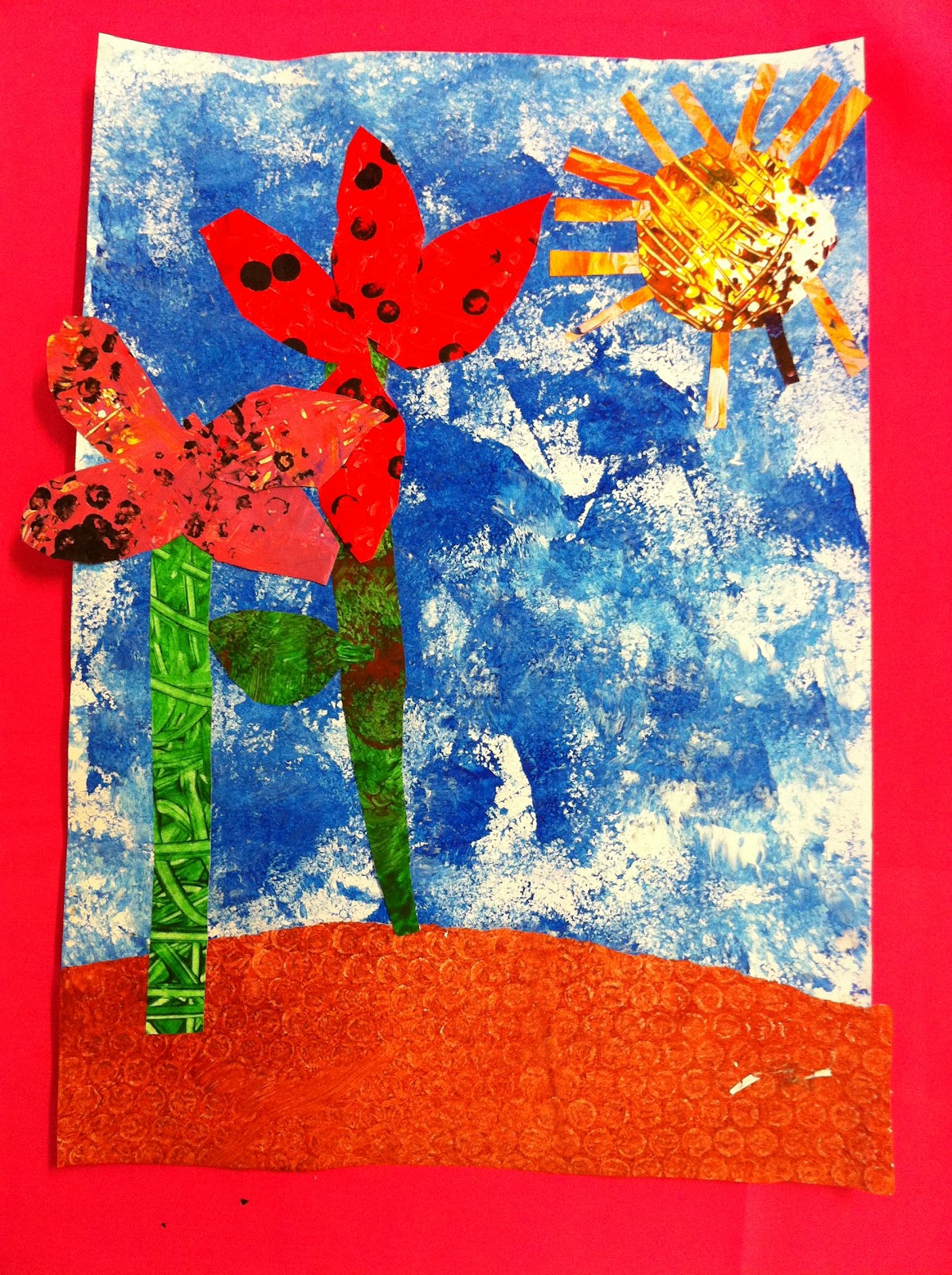 CAC Primary Art: Prep S Eric Carle inspired flower collage