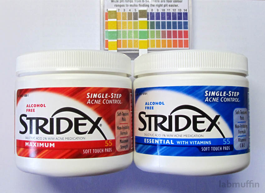 Stridex (blue box) has too high pH to work at 1% concentration : r ...