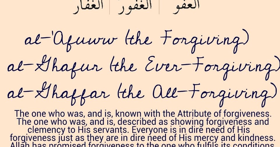 Explanation to the Beautiful and Perfect Names Of Allah- taken from ...