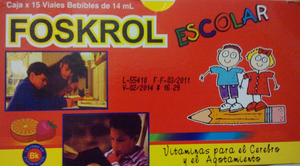 Vitaminas de El Salvador: FOSKROL ESCOLAR 15 De BIOKEMICAL