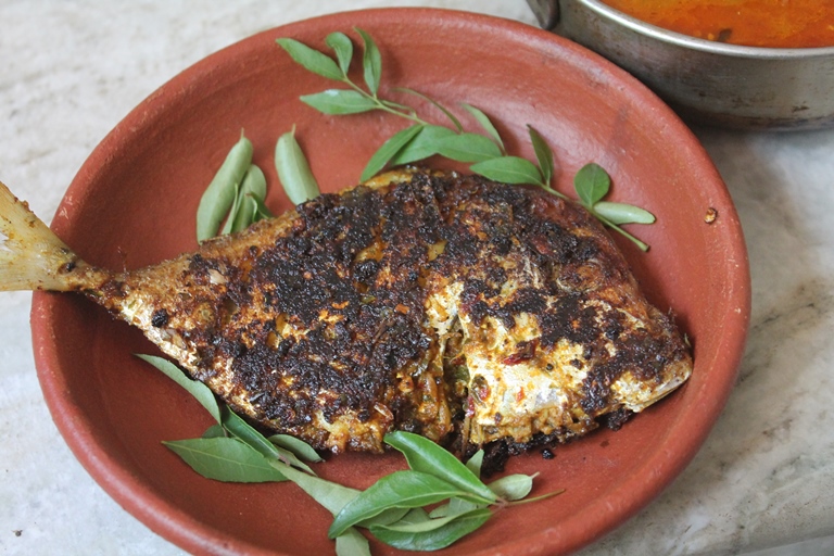 Curry Leaves Fish Fry Recipe - Karuveppilai Meen Varuval Recipe | Food ...