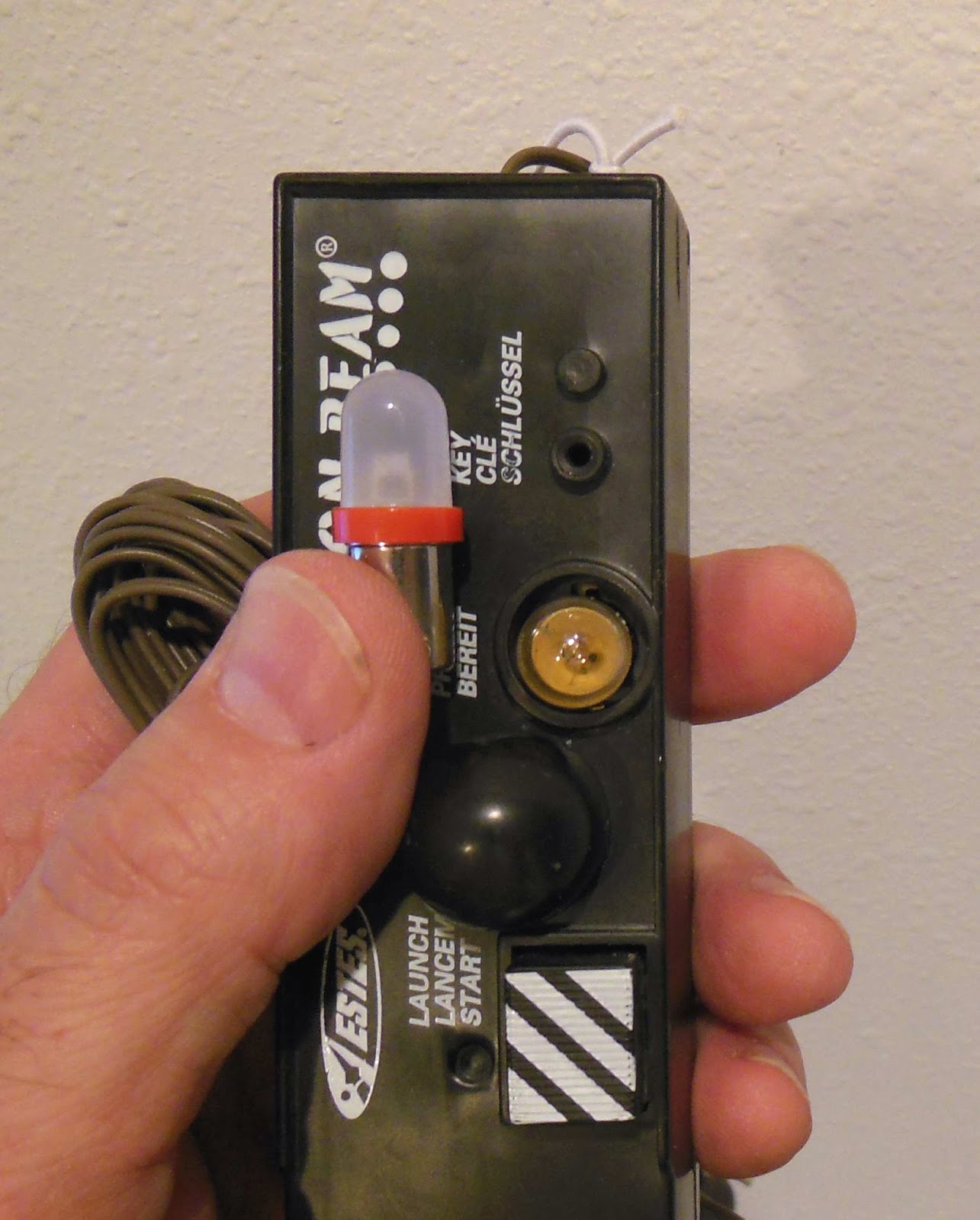 Model Rocket Building: An LED in a Black Electron Beam Controller