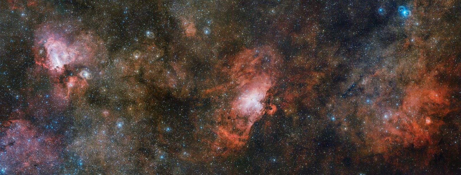 The Omega Nebula, the Eagle Nebula and the Sharpless 2-54 Nebula ...