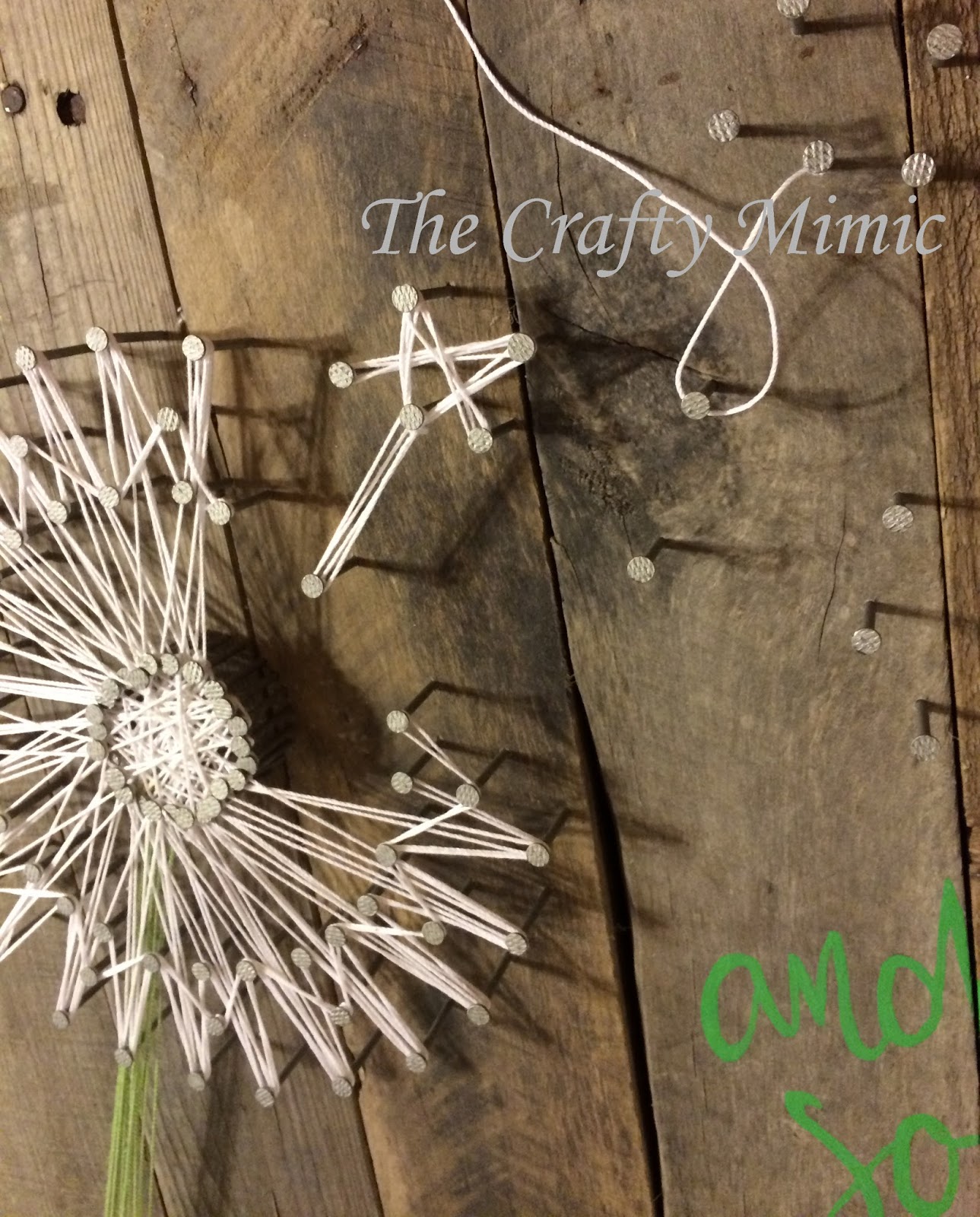 The Crafty Mimic: Dandilion String Art : A "How To" on a Detailed Design