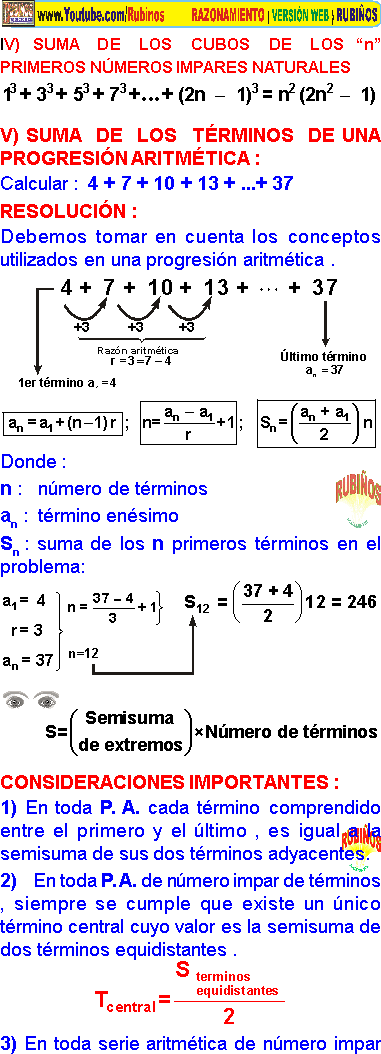 SERIES Y SUMATORIAS FÓRMULAS , MÉTODOS Y EJEMPLOS DE RAZONAMIENTO ...