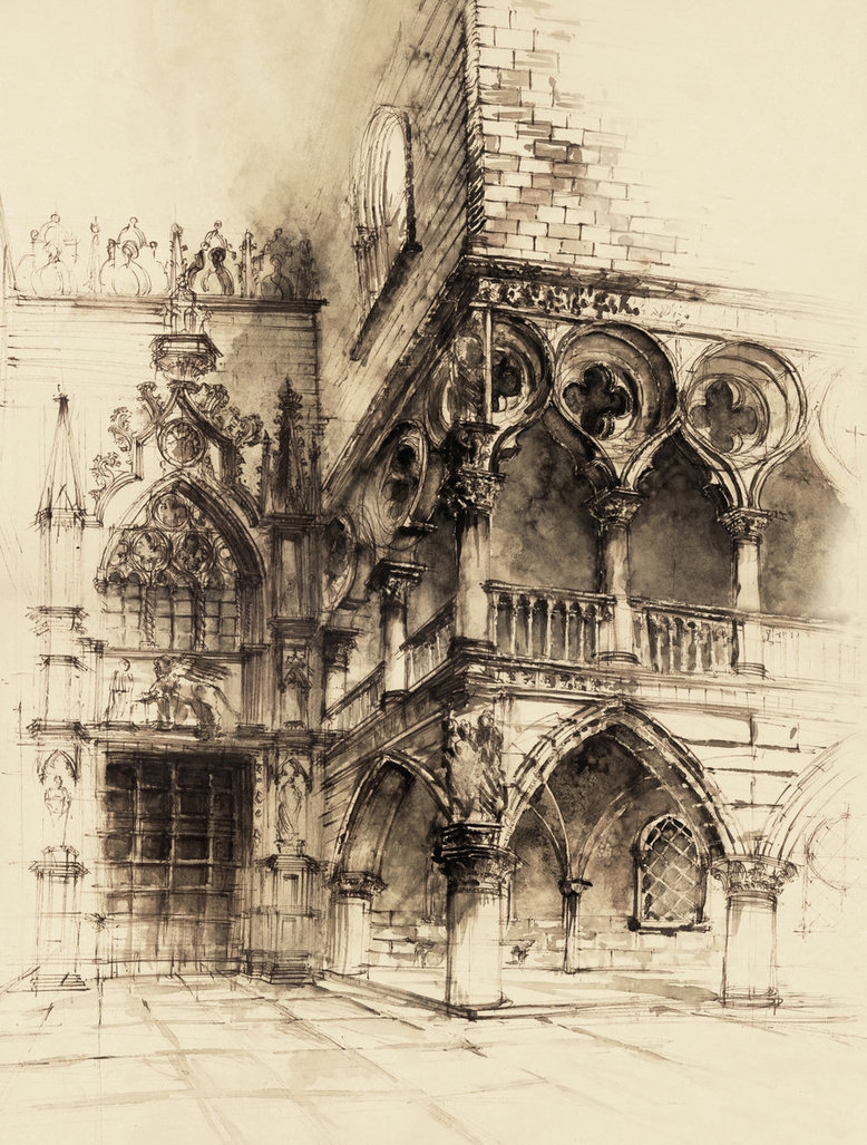 Steampunk Building Drawing