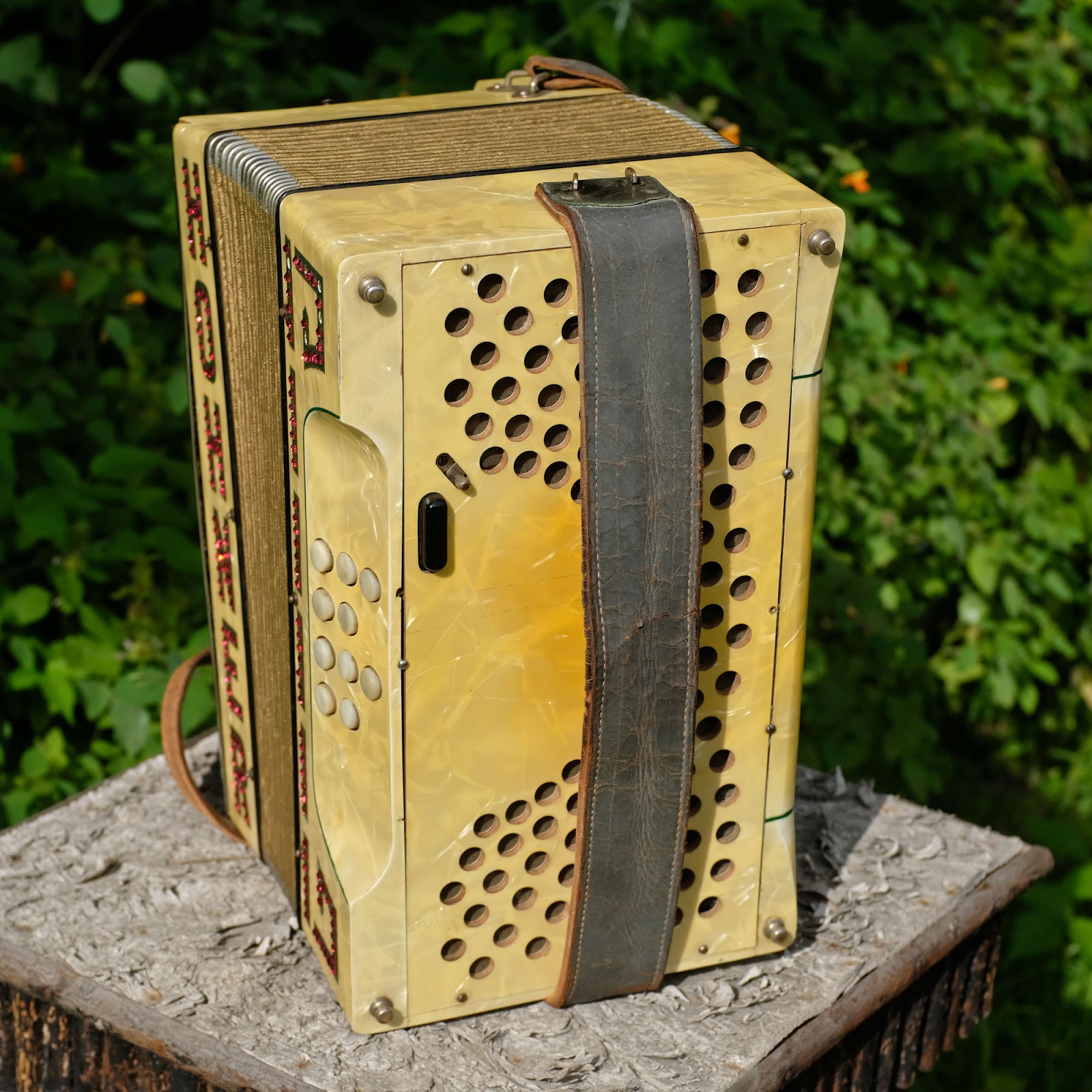 1930s Hohner 2-Row Bb/Eb? Fancy Button Accordion