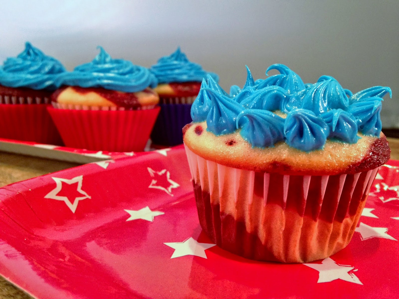 Red, White, and Blue Cupcakes