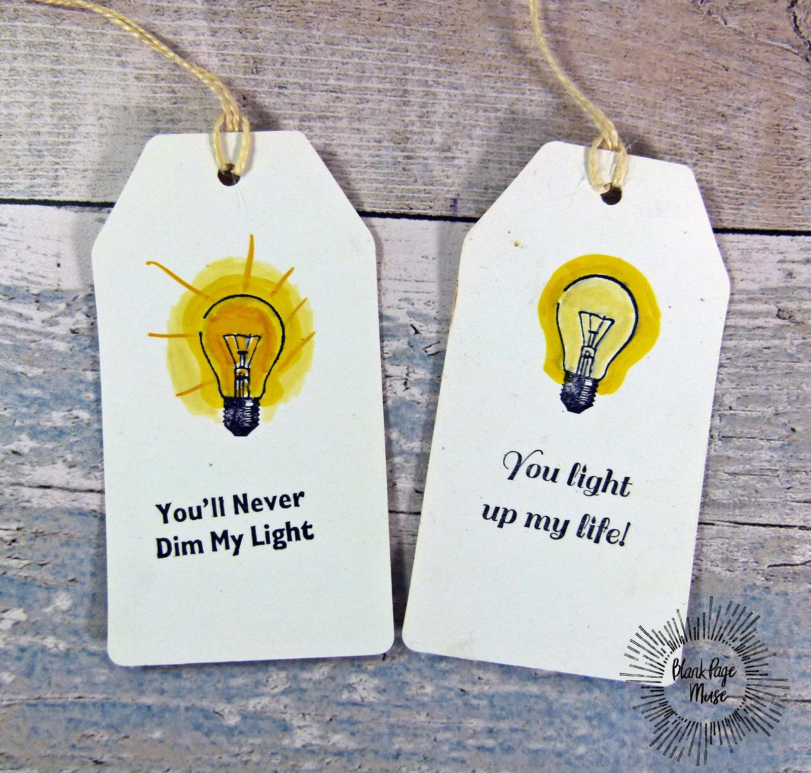 The Blank Page Muse Stamps Light Bulb Tags | Life in a Snapshot