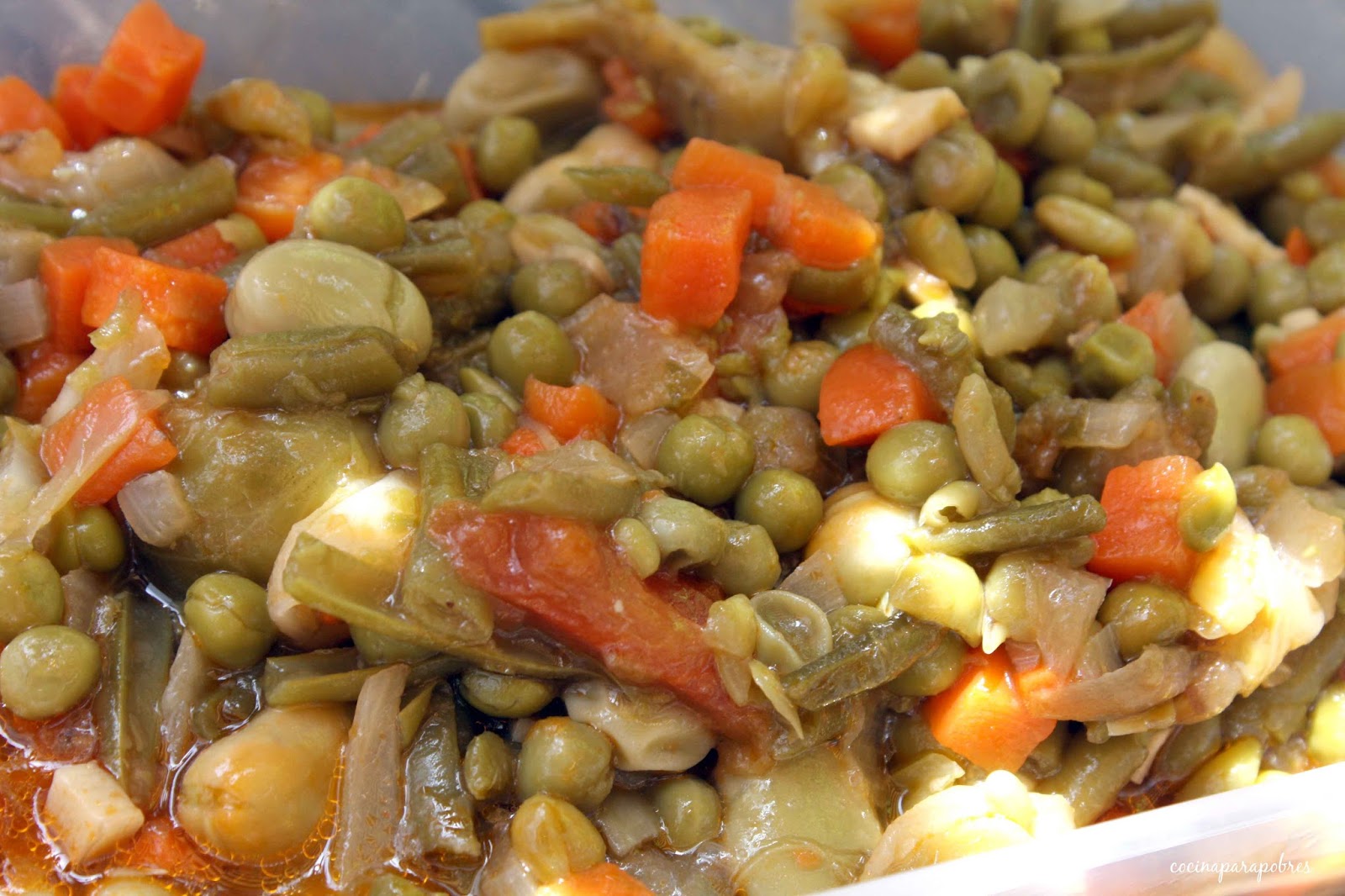 Cocina para pobres: Menestra de verduras en salsa, #untaperderechupeteTS