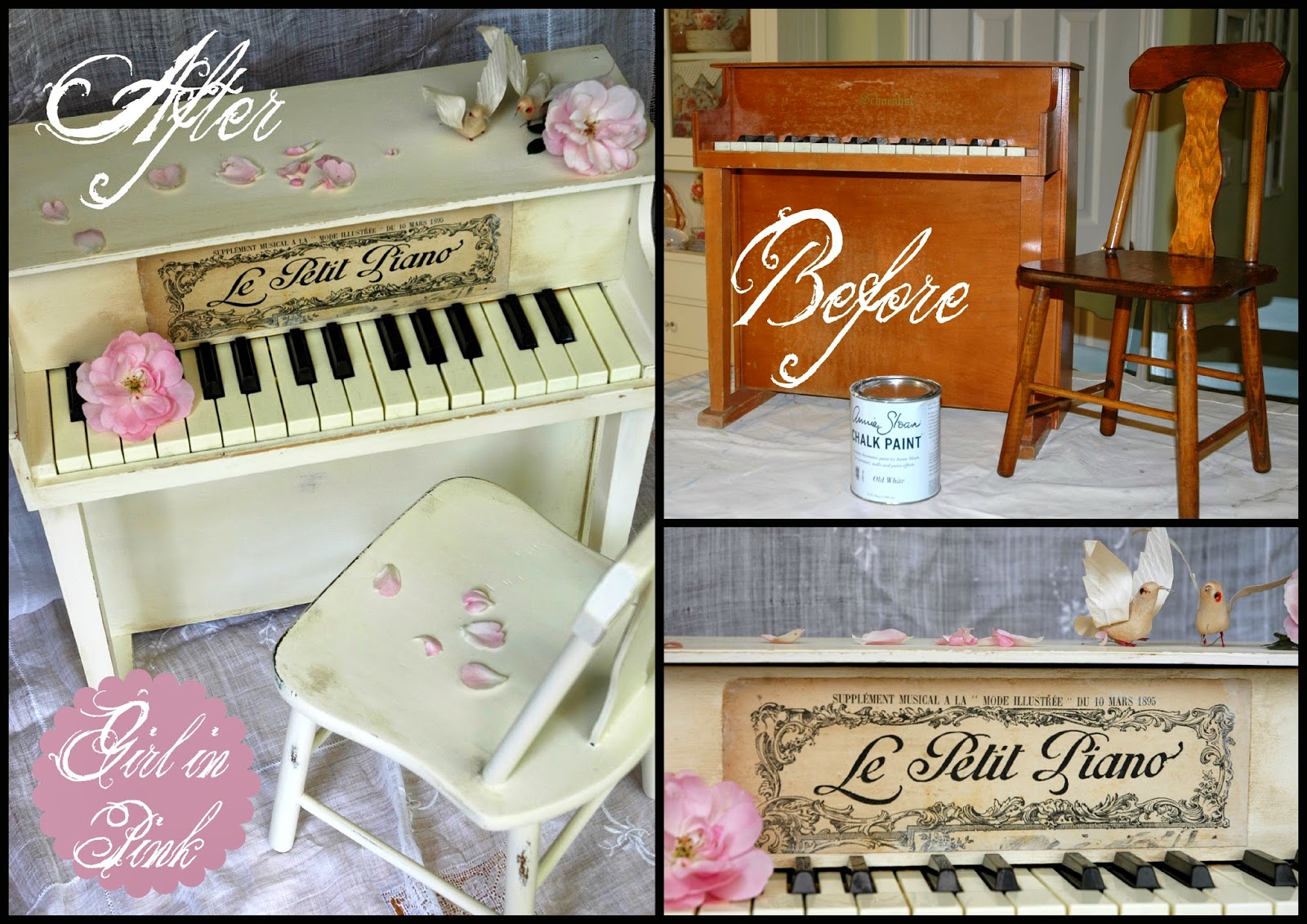 Girl in Pink: Le Petit Piano: A French Style Makeover for a Tiny Piano