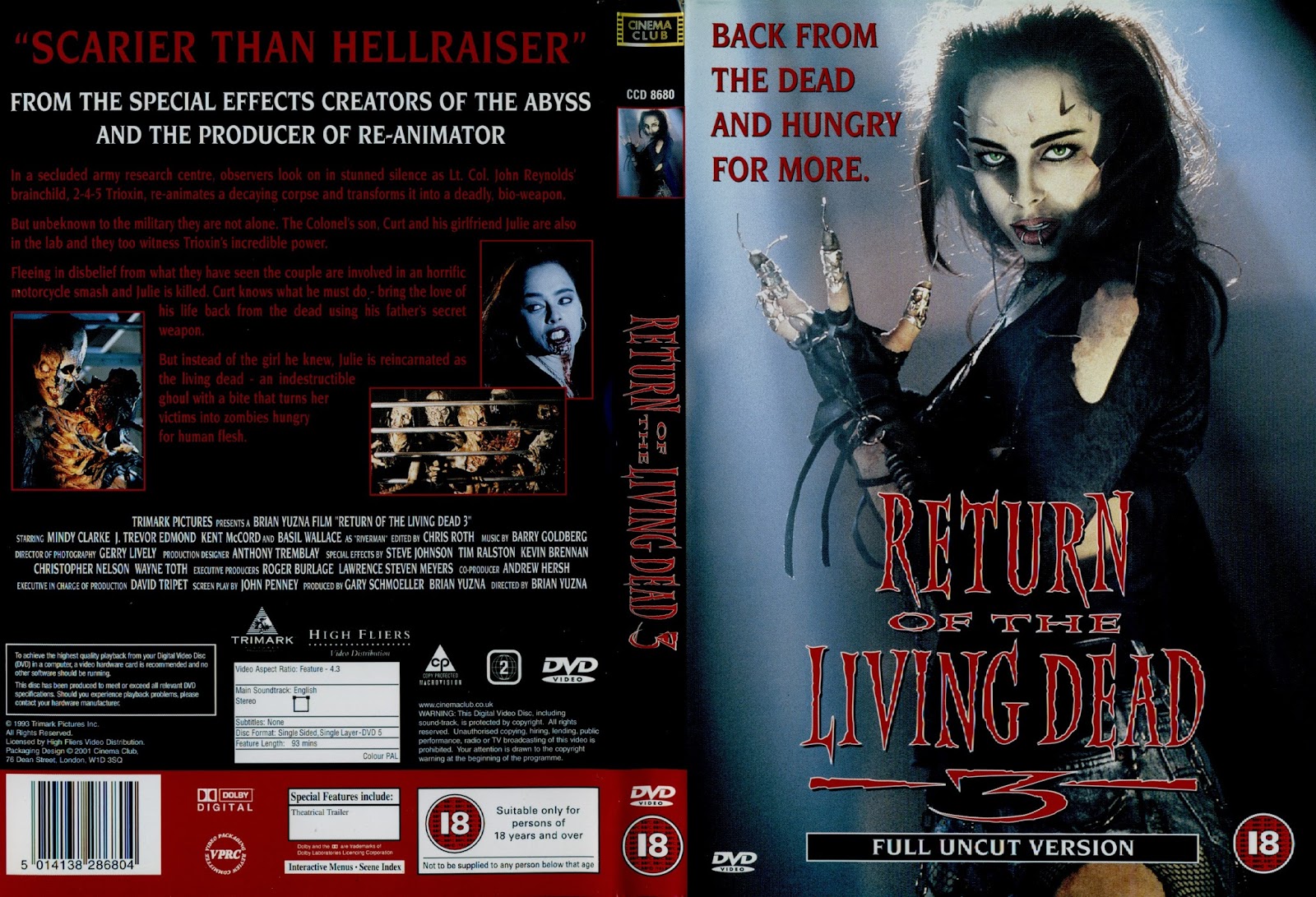 Dvd And Vhs Covers Return Of The Living Dead 3 Dvd Cover