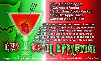 The MARTINI DIVA: RED DEVIL APPLETINI - Halloween Cocktail #16
