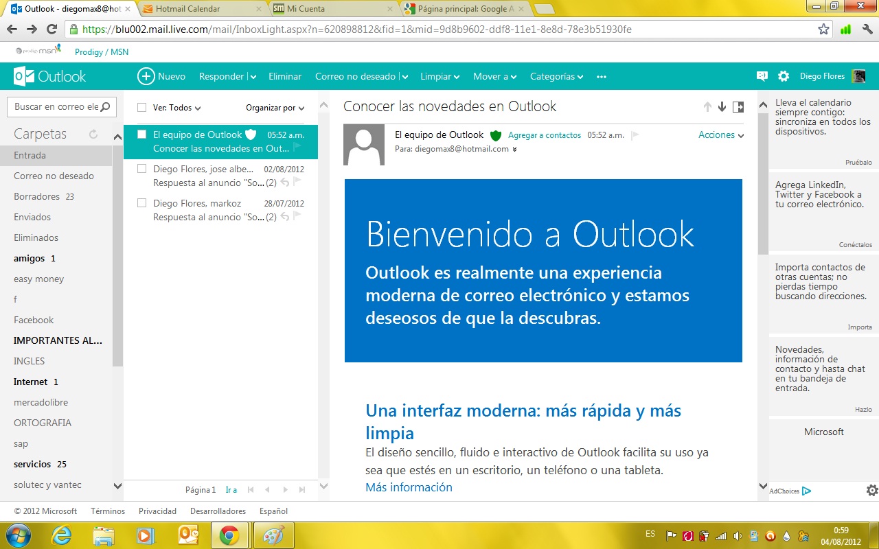 Microsoft reinventa Hotmail y ahora es Outlook.com | COMO GANAR DINERO ...