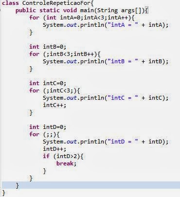JAVA: Comandos de repetição: For