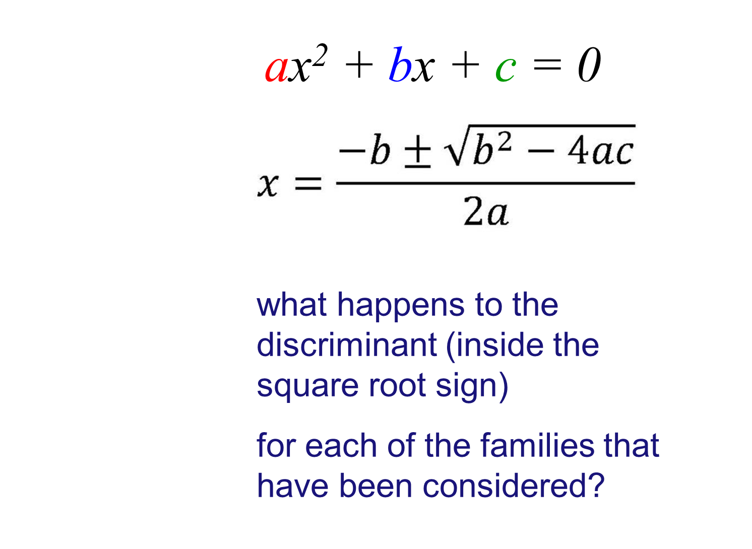 MEDIAN Don Steward mathematics teaching: quadratic families