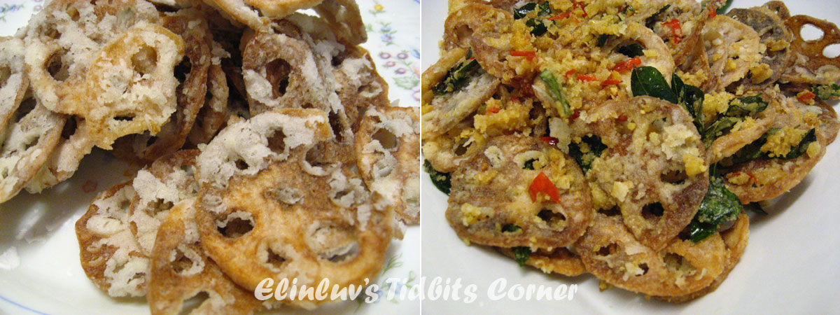 Elinluv's Tidbits Corner: Crispy Lotus Root With Salted Egg Yolk