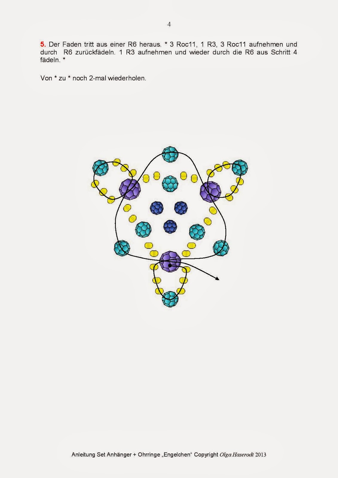 Perlen Harmony Oase: Anleitung Set Anhänger + Ohrringe „Engelchen“
