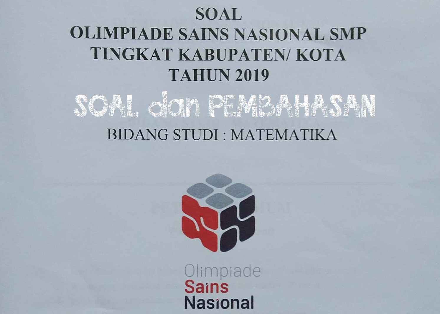 Soal dan Pembahasan OSN 2019 Tingkat Kabupaten Matematika SMP - defantri.com
