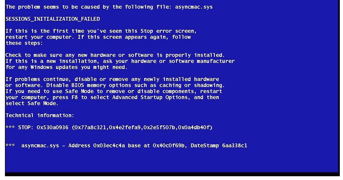 Penyebab Dan Cara Mengatasi Blue Screen (Layar Biru) Pada Komputer ...