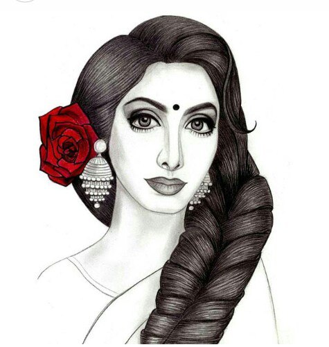 Sridevi: Fan art: Sridevi Sketch
