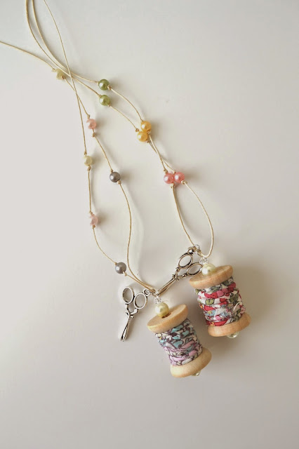 Tea Rose Home: Wooden Spool Necklace