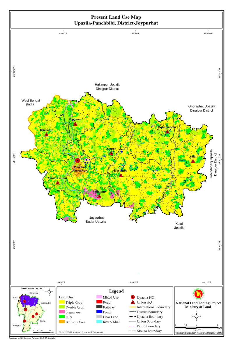 Mouza & Land Use Maps of Panchbibi Upazila, Joypurhat, Bangladesh ...